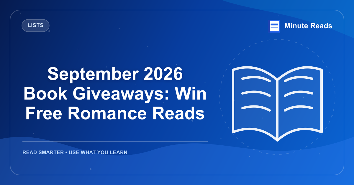 September 2026 Book Giveaways: Win Free Romance Reads — MinuteReads blog thumbnail