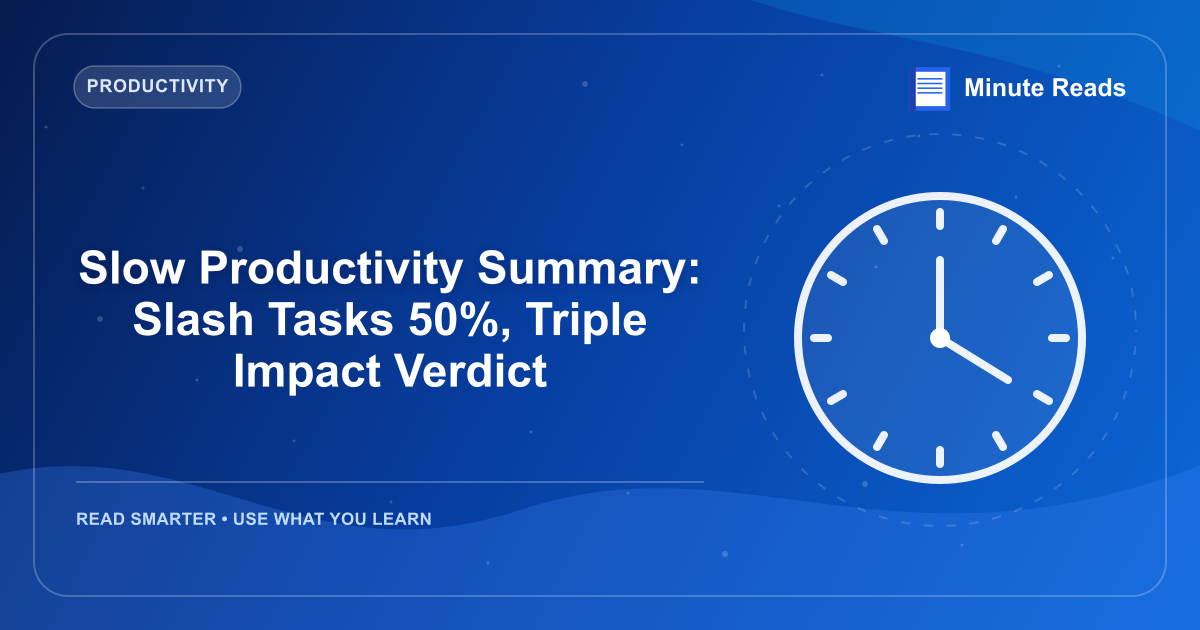 Slow Productivity Summary: Slash Tasks 50%, Triple Impact Verdict — MinuteReads blog thumbnail