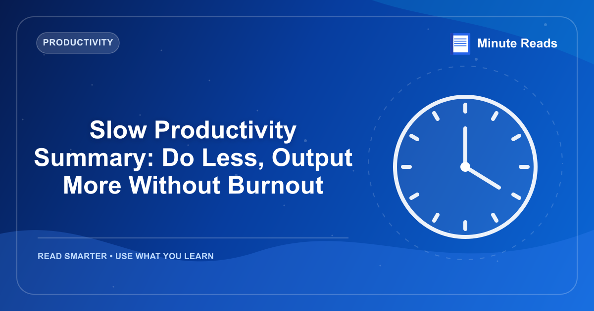 Slow Productivity Summary: Do Less, Output More Without Burnout — MinuteReads blog thumbnail