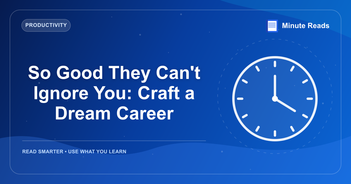 So Good They Can't Ignore You: Craft a Dream Career — MinuteReads blog thumbnail
