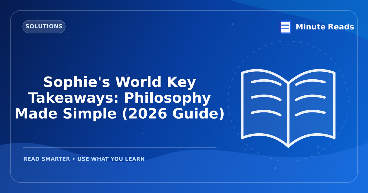 Sophie's World Key Takeaways: Philosophy Made Simple (2027 Guide) — MinuteReads blog thumbnail