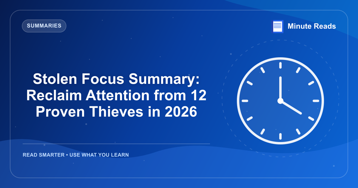 Stolen Focus Summary: Reclaim Attention from 12 Proven Thieves in 2026 — MinuteReads blog thumbnail