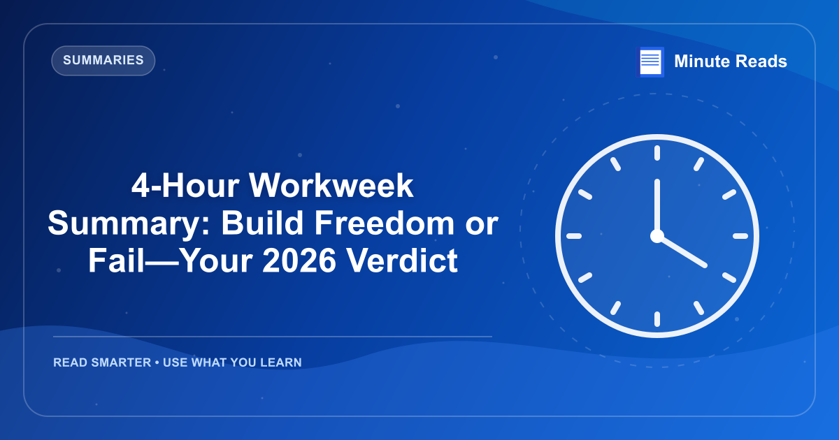 4-Hour Workweek Summary: Build Freedom or Fail—Your 2026 Verdict — MinuteReads blog thumbnail