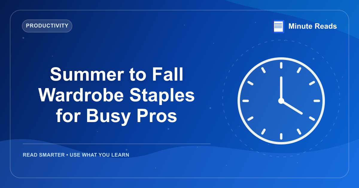 Summer to Fall Wardrobe Staples for Busy Pros — MinuteReads blog thumbnail