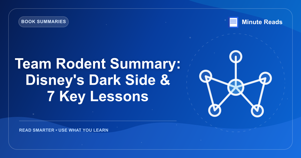 Team Rodent Summary: Disney's Dark Side & 7 Key Lessons — MinuteReads blog thumbnail