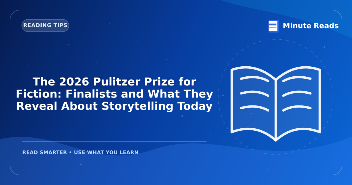 The 2026 Pulitzer Prize for Fiction: Finalists and What They Reveal About Storytelling Today — MinuteReads blog thumbnail