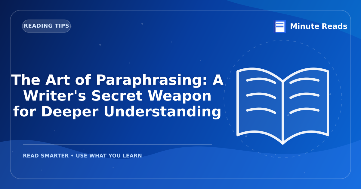 The Art of Paraphrasing: A Writer's Secret Weapon for Deeper Understanding — MinuteReads blog thumbnail