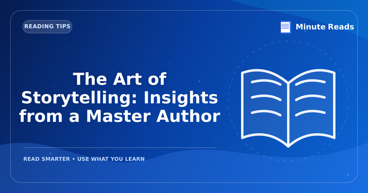 The Art of Storytelling: Insights from a Master Author — MinuteReads blog thumbnail