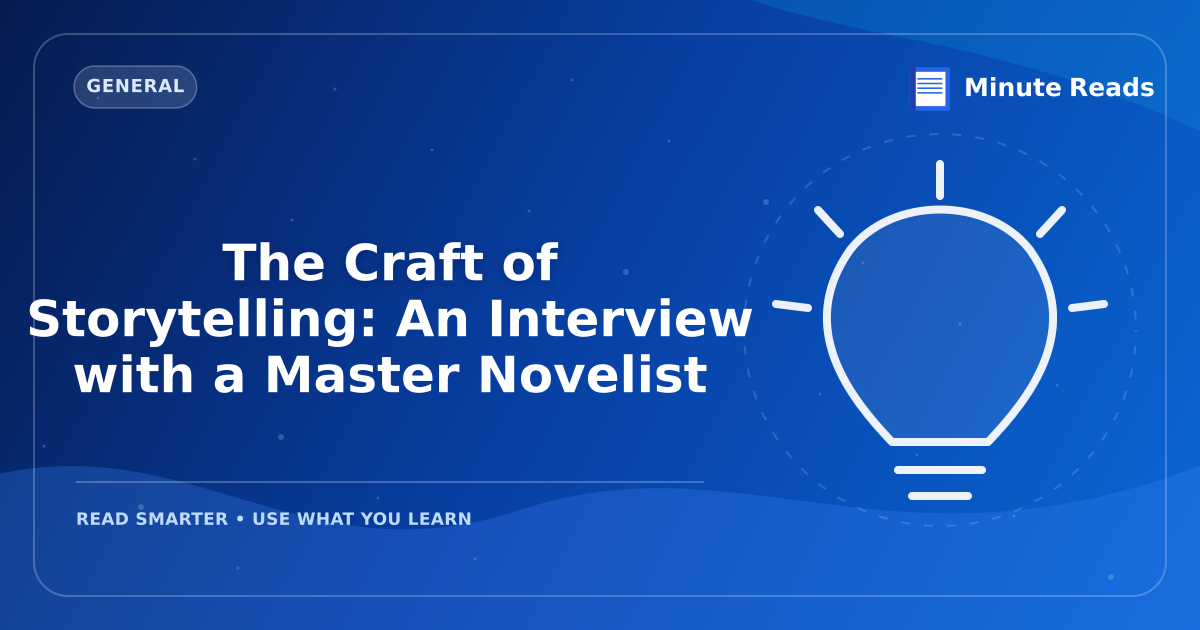 The Craft of Storytelling: An Interview with a Master Novelist — MinuteReads blog thumbnail