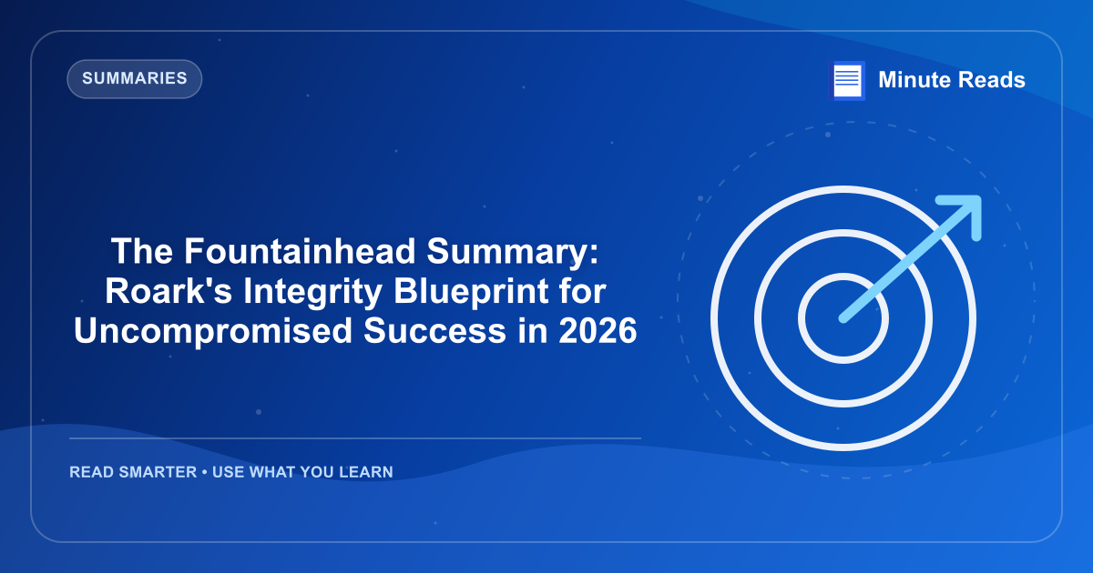 The Fountainhead Summary: Roark's Integrity Blueprint for Uncompromised Success in 2026 — MinuteReads blog thumbnail