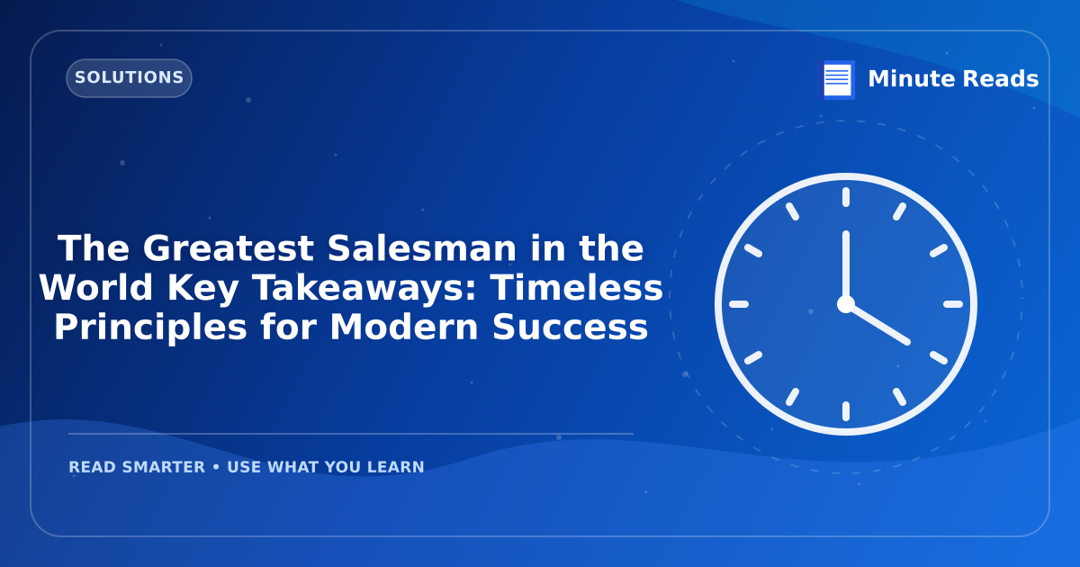 The Greatest Salesman in the World Key Takeaways: Timeless Principles for Modern Success — MinuteReads blog thumbnail