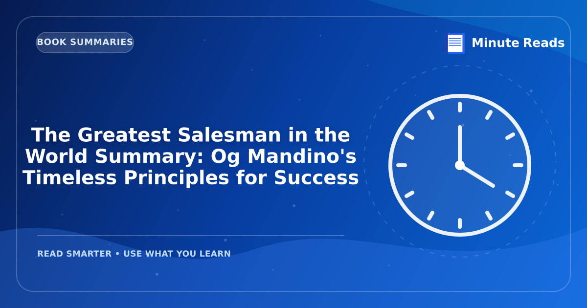 The Greatest Salesman in the World Summary: Og Mandino's Timeless Principles for Success — MinuteReads blog thumbnail