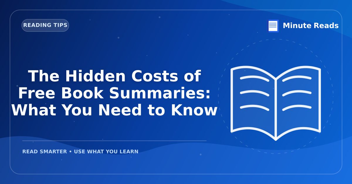 The Hidden Costs of Free Book Summaries: What You Need to Know — MinuteReads blog thumbnail