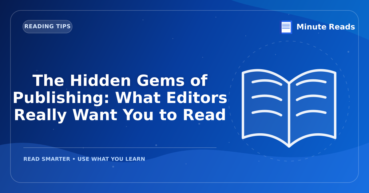 The Hidden Gems of Publishing: What Editors Really Want You to Read — MinuteReads blog thumbnail