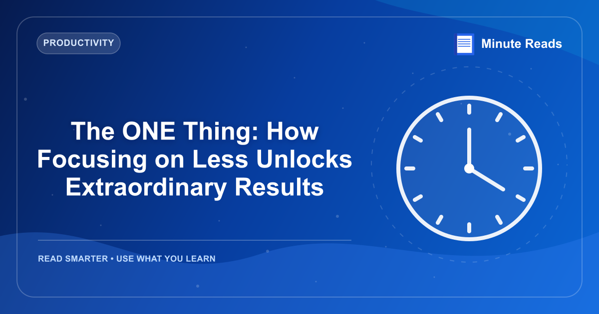 The ONE Thing: How Focusing on Less Unlocks Extraordinary Results — MinuteReads blog thumbnail