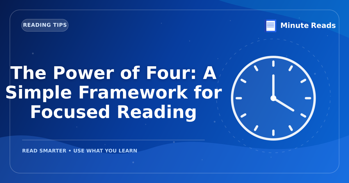 The Power of Four: A Simple Framework for Focused Reading — MinuteReads blog thumbnail