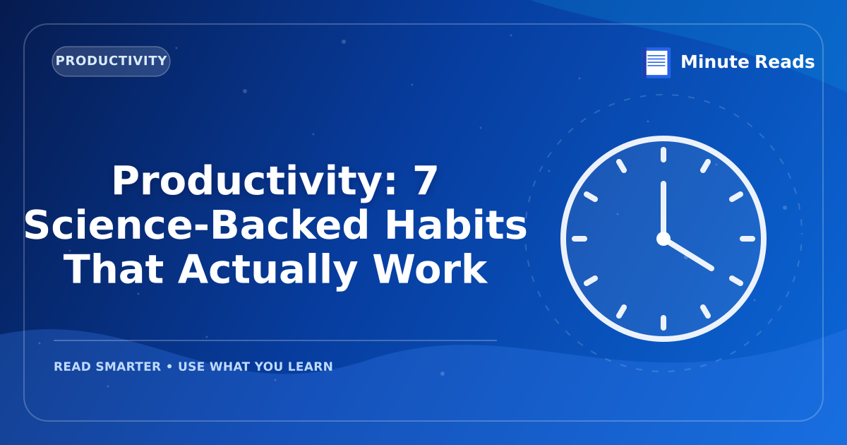 Productivity: 7 Science-Backed Habits That Actually Work — MinuteReads blog thumbnail