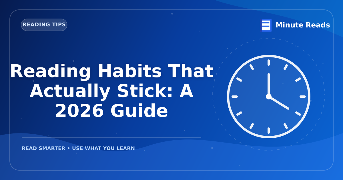 Reading Habits That Actually Stick in 2026 — MinuteReads blog thumbnail