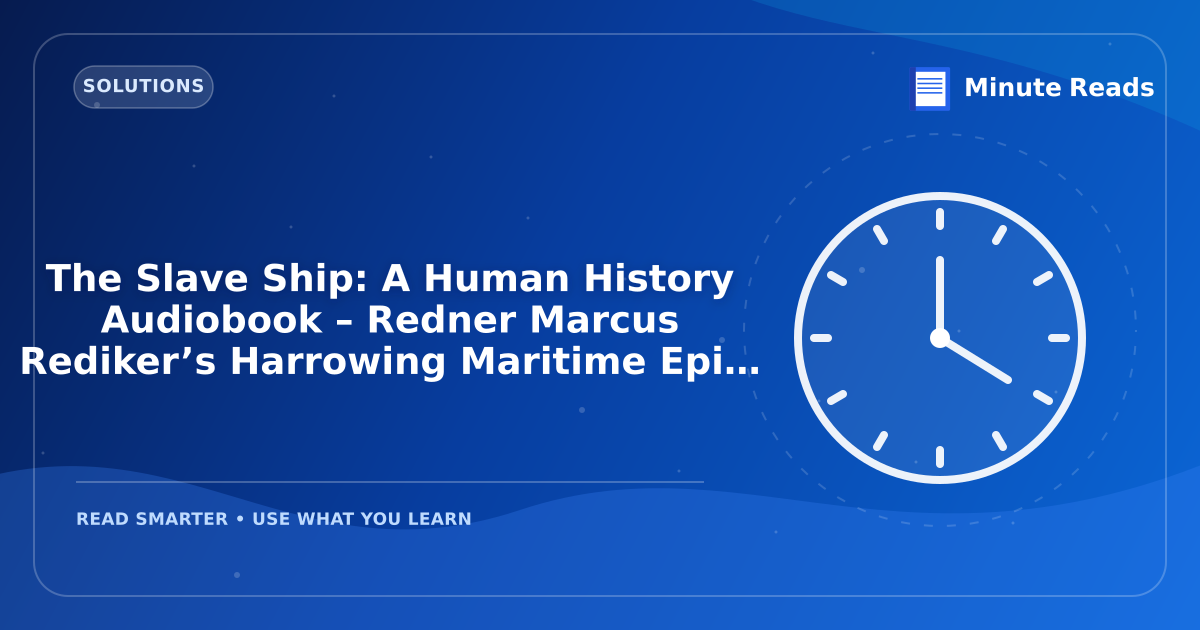 The Slave Ship: A Human History Audiobook – Redner Marcus Rediker’s Harrowing Maritime Epic — MinuteReads blog thumbnail
