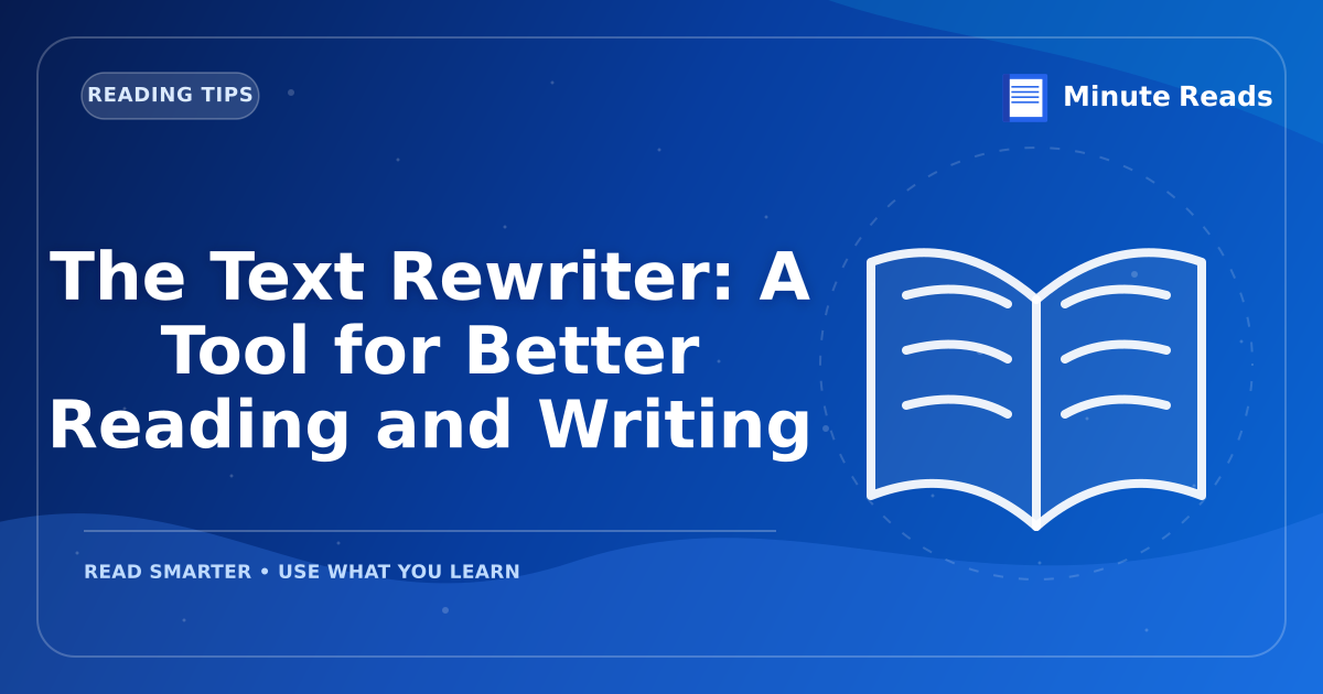 The Text Rewriter: A Tool for Better Reading and Writing — MinuteReads blog thumbnail