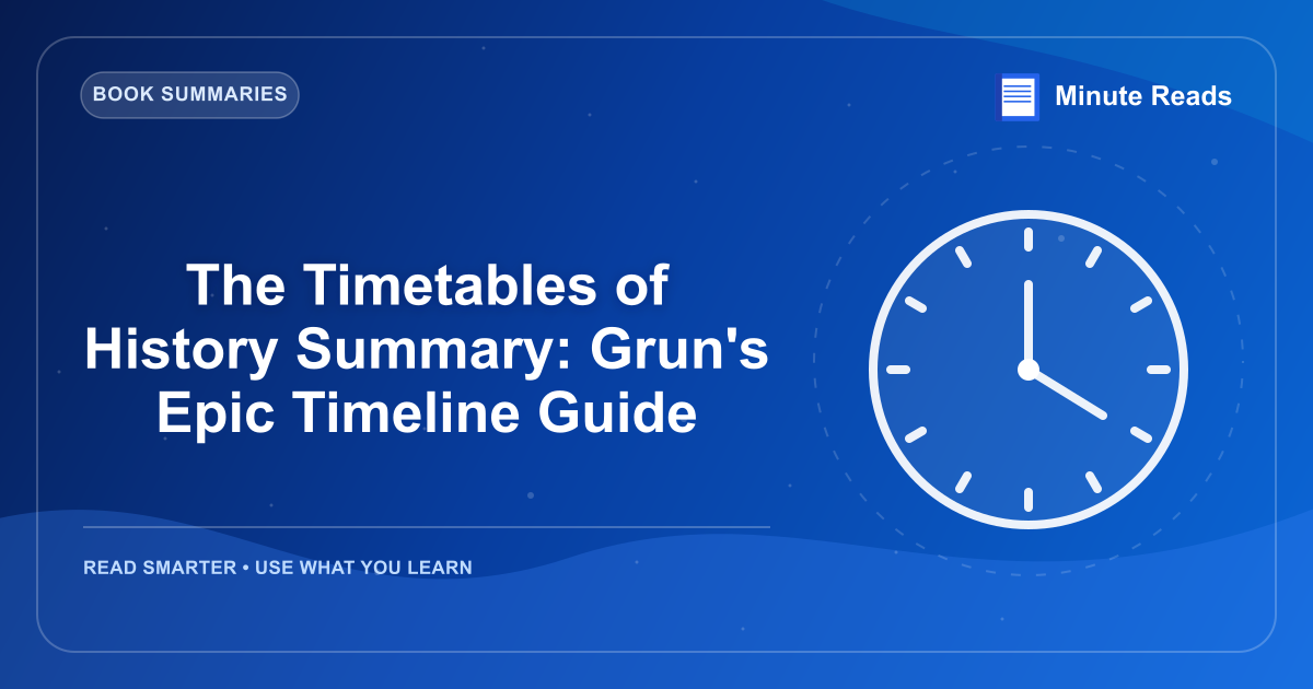 The Timetables of History Summary: Grun's Epic Timeline Guide — MinuteReads blog thumbnail