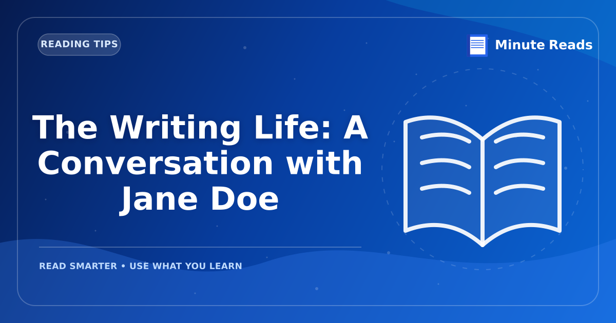 The Writing Life: A Conversation with Jane Doe — MinuteReads blog thumbnail