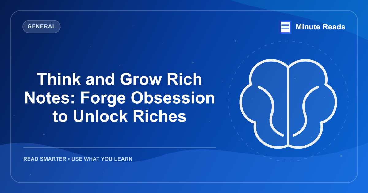 Think and Grow Rich Notes: Forge Obsession to Unlock Riches — MinuteReads blog thumbnail