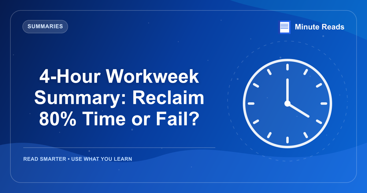 4-Hour Workweek Summary: Reclaim 80% Time or Fail? — MinuteReads blog thumbnail