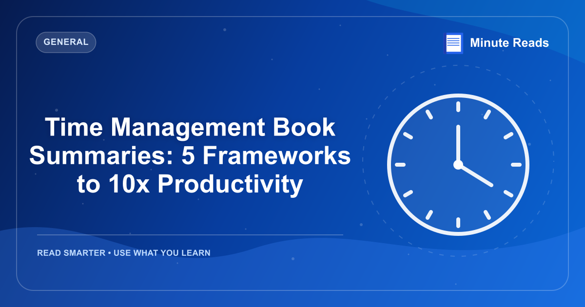 Time Management Book Summaries: 5 Frameworks to 10x Productivity — MinuteReads blog thumbnail