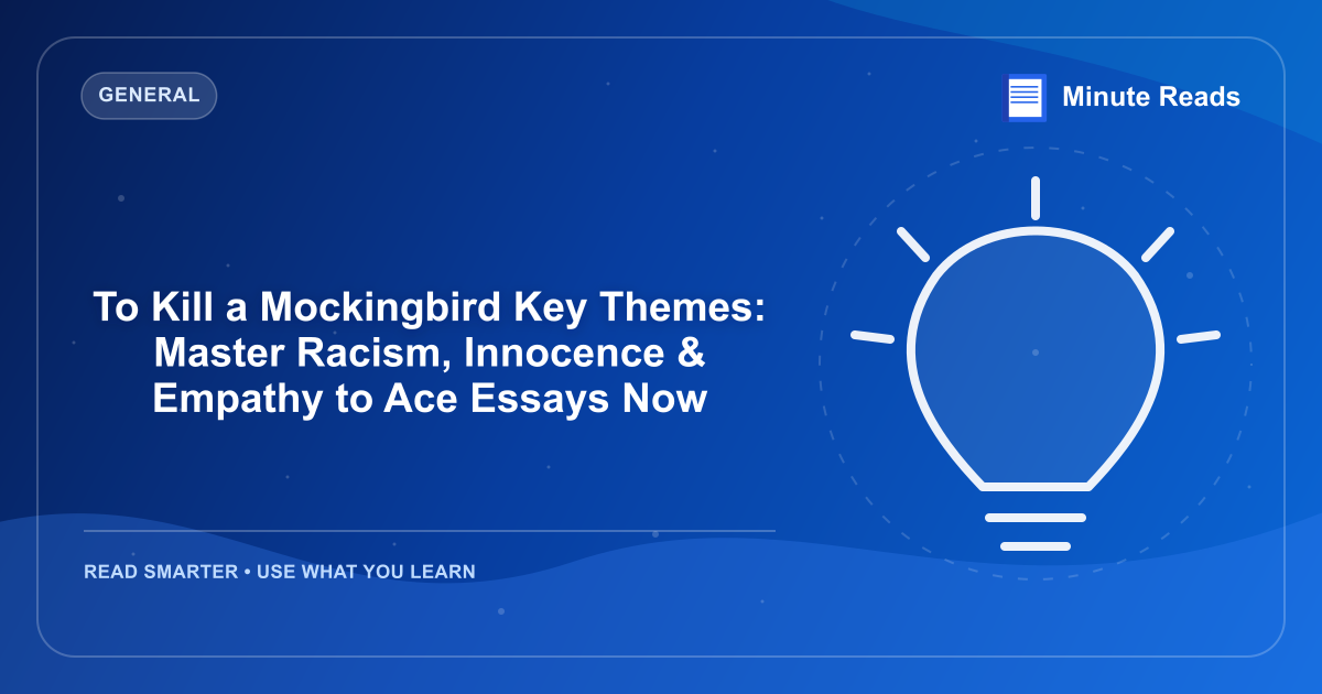To Kill a Mockingbird Key Themes: Master Racism, Innocence & Empathy to Ace Essays Now — MinuteReads blog thumbnail