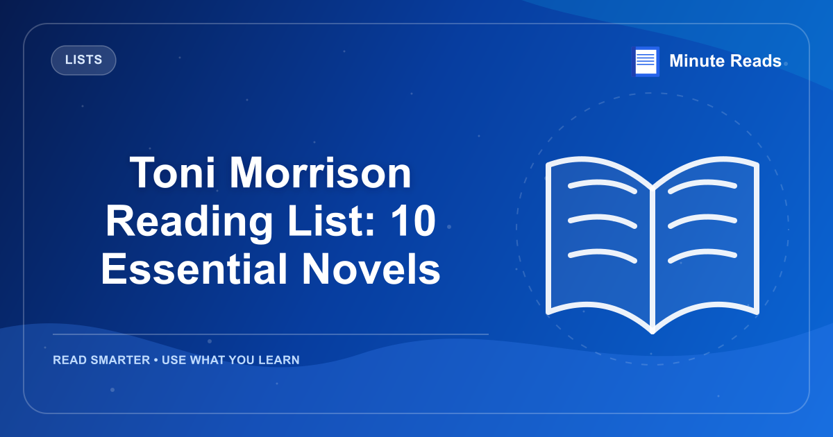 Toni Morrison Reading List: 10 Essential Novels — MinuteReads blog thumbnail