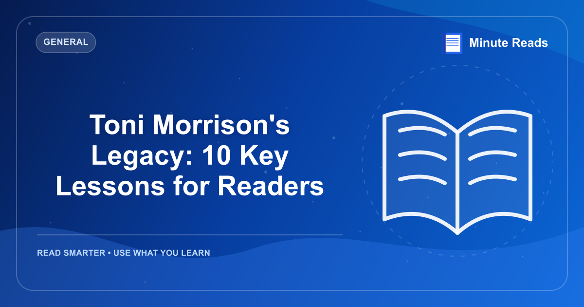 Toni Morrison's Legacy: 10 Key Lessons for Readers — MinuteReads blog thumbnail