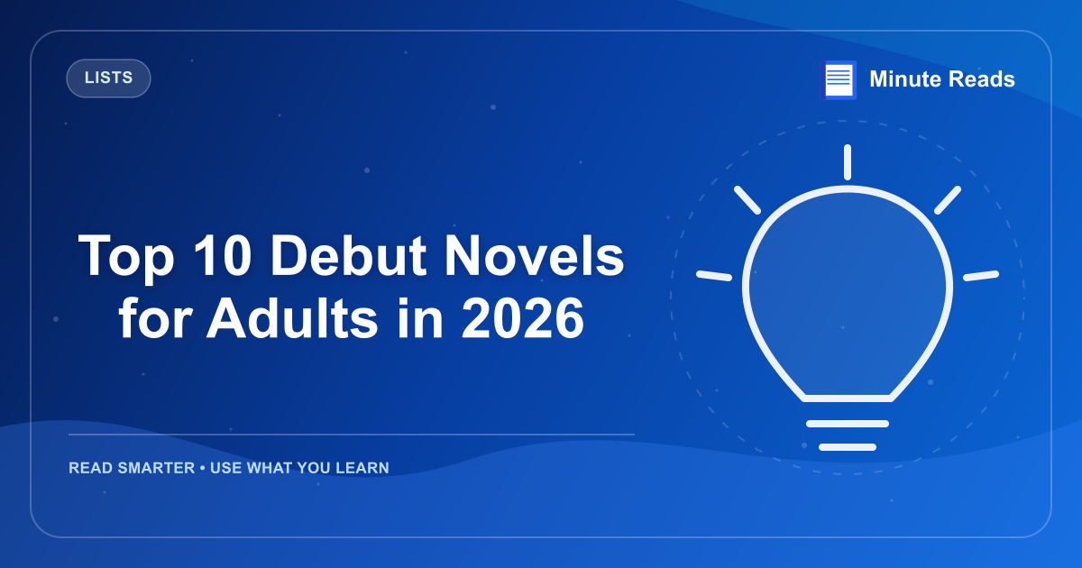 Top 10 Debut Novels for Adults in 2026 — MinuteReads blog thumbnail