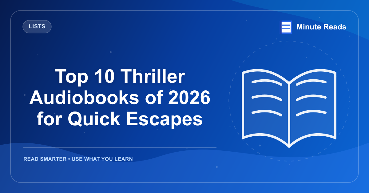 Top 10 Thriller Audiobooks of 2026 for Quick Escapes — MinuteReads blog thumbnail