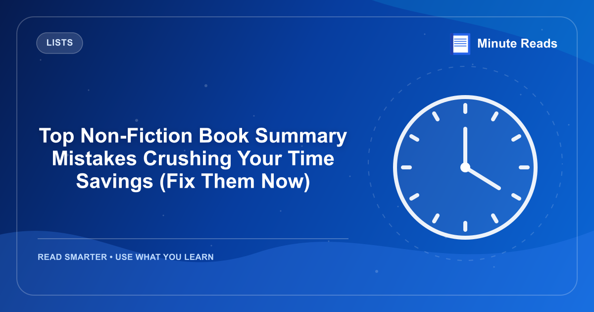 Top Non-Fiction Book Summary Mistakes Crushing Your Time Savings (Fix Them Now) — MinuteReads blog thumbnail