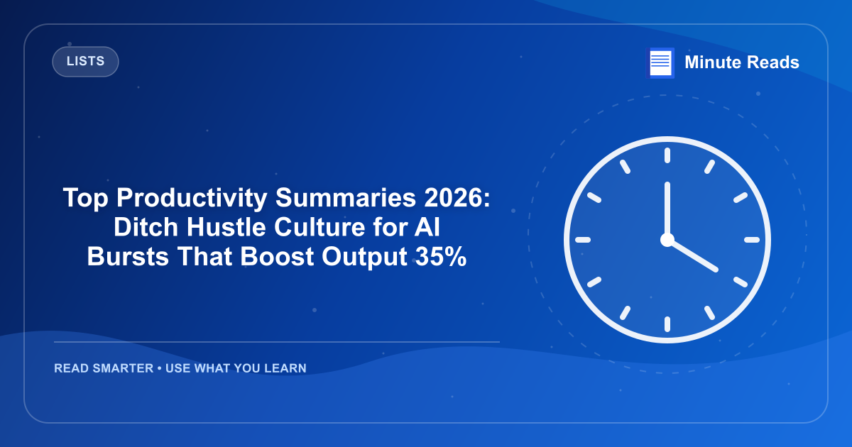 Top Productivity Summaries 2026: Ditch Hustle Culture for AI Bursts That Boost Output 35% — MinuteReads blog thumbnail