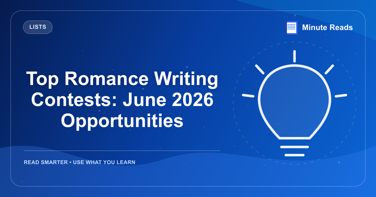 Top Romance Writing Contests: June 2026 Opportunities — MinuteReads blog thumbnail
