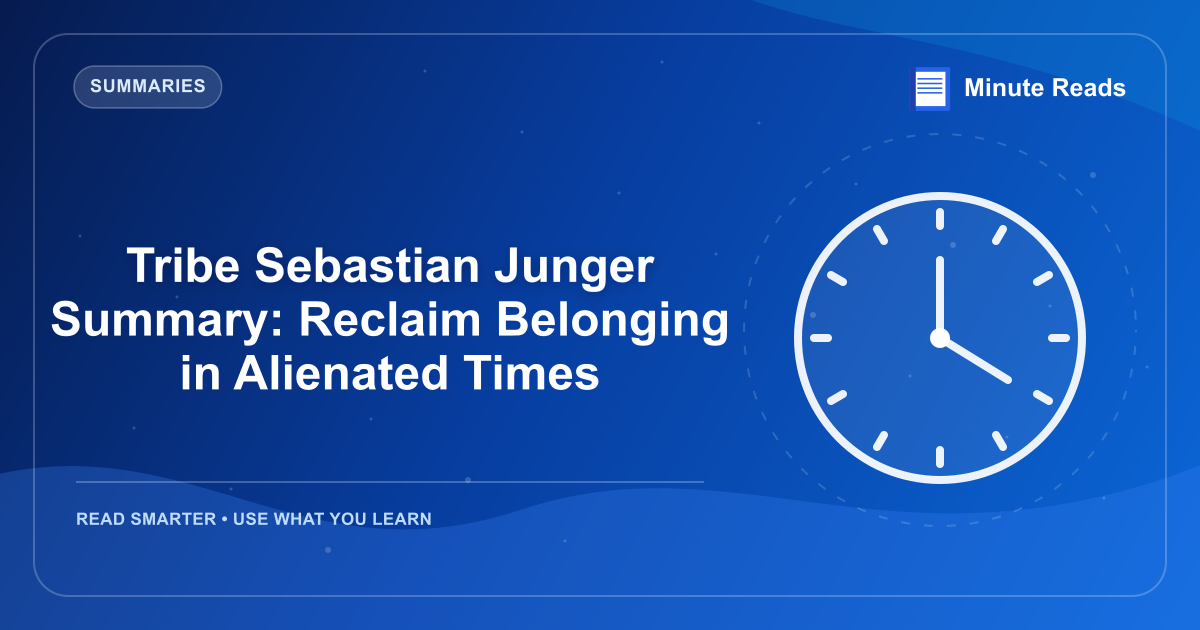 Tribe Sebastian Junger Summary: Reclaim Belonging in Alienated Times — MinuteReads blog thumbnail
