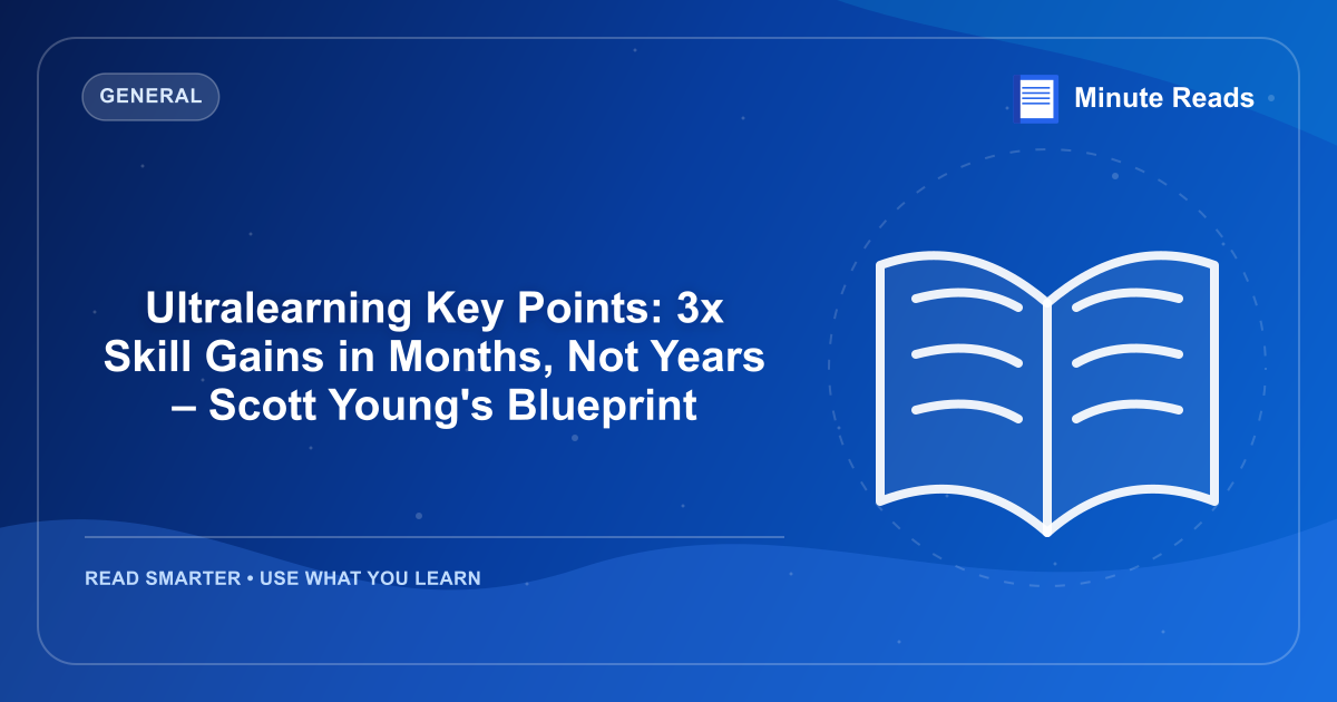 Ultralearning Key Points: 3x Skill Gains in Months, Not Years – Scott Young's Blueprint — MinuteReads blog thumbnail