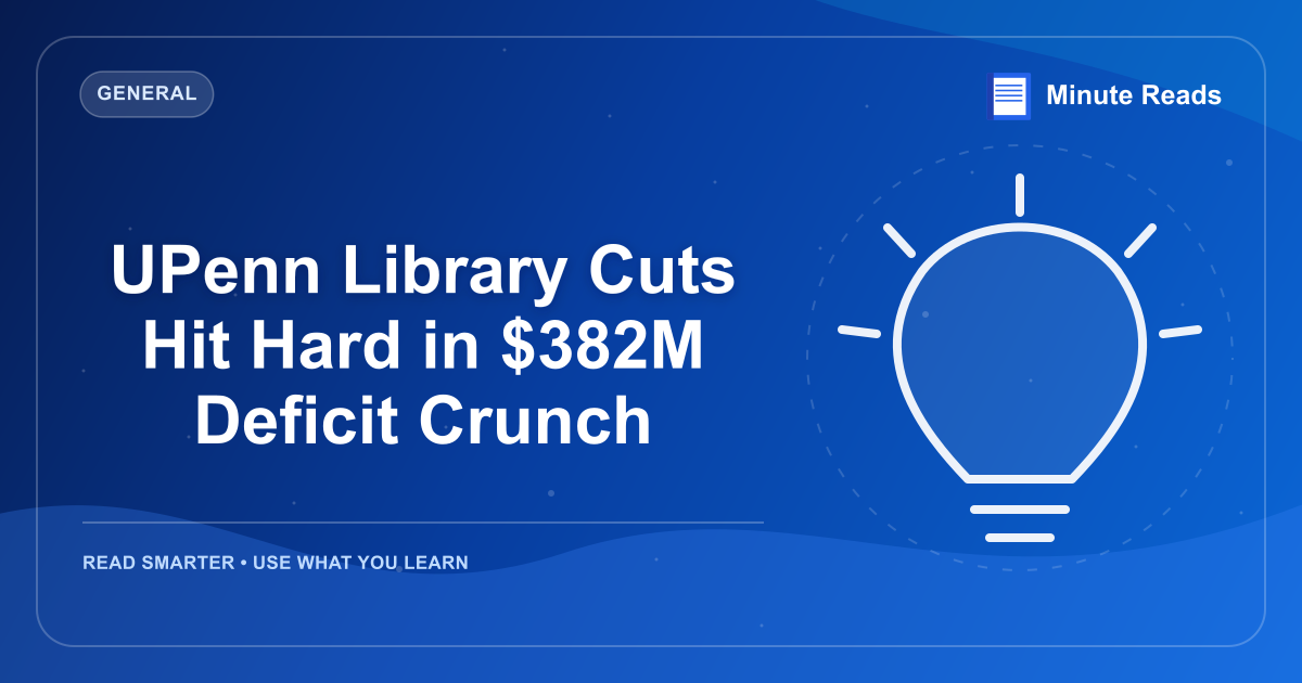 UPenn Library Cuts Hit Hard in $382M Deficit Crunch — MinuteReads blog thumbnail