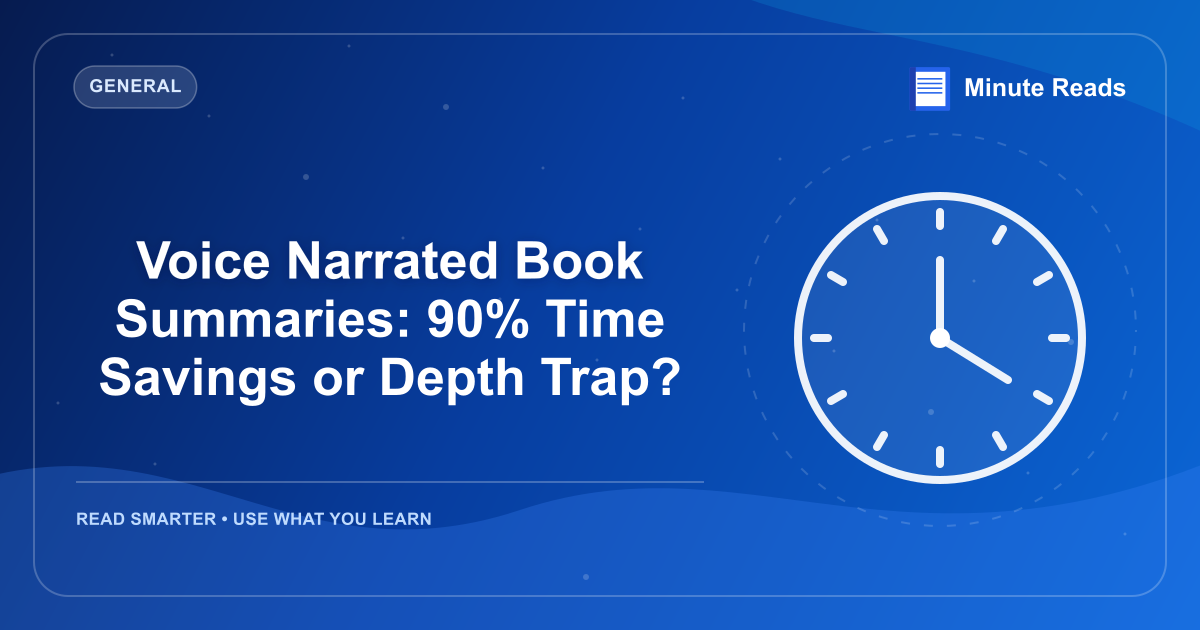Voice Narrated Book Summaries: 90% Time Savings or Depth Trap? — MinuteReads blog thumbnail