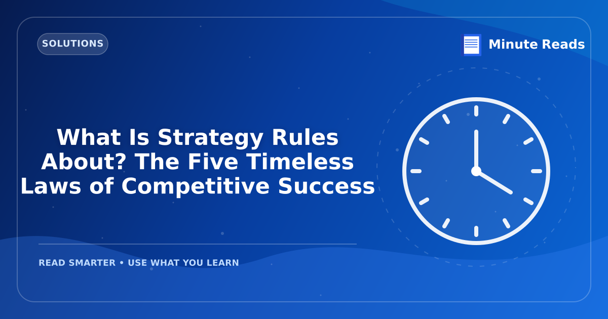 What Is Strategy Rules About? The Five Timeless Laws of Competitive Success — MinuteReads blog thumbnail
