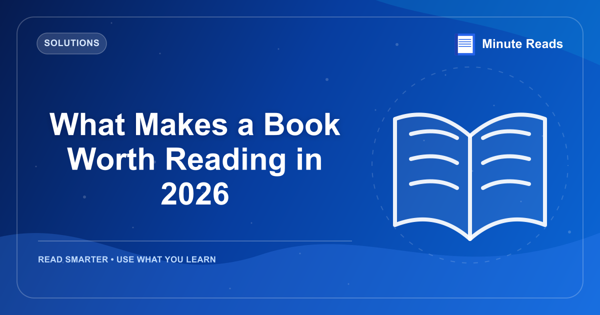 2026년에 책의 가치 독서를 만드는 것 — MinuteReads blog thumbnail