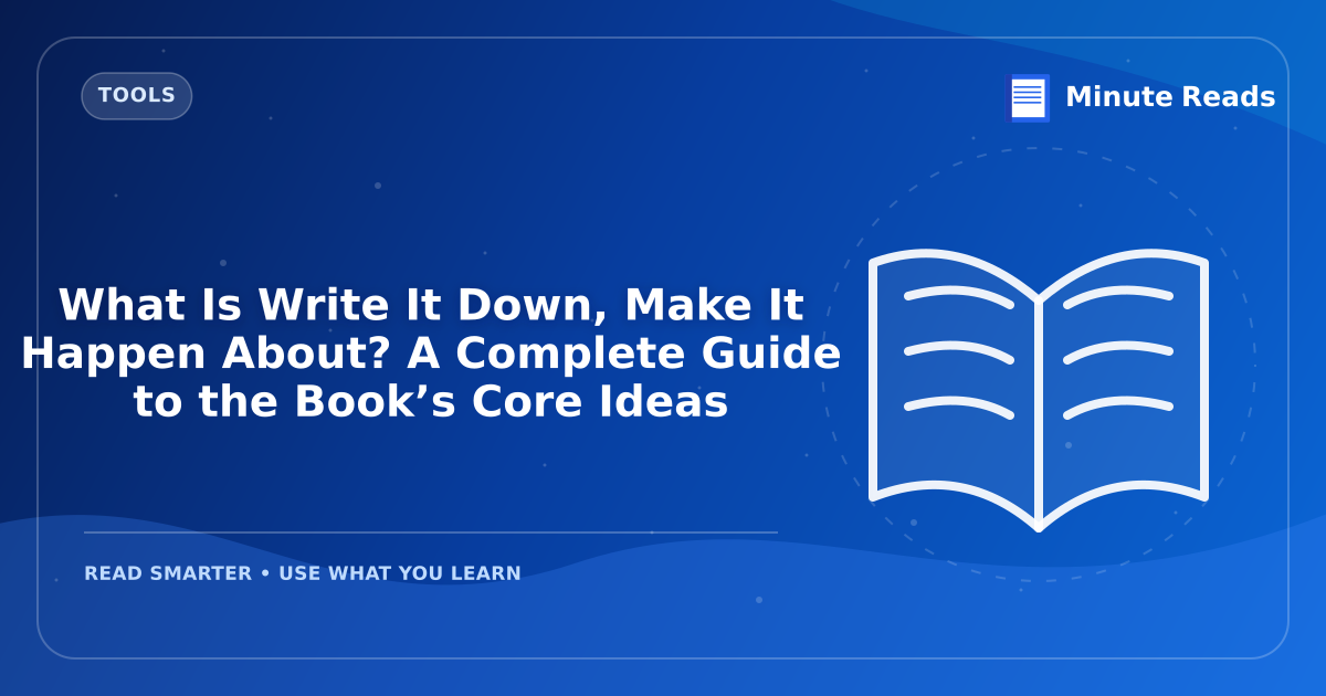 What Is Write It Down, Make It Happen About? A Complete Guide to the Book’s Core Ideas — MinuteReads blog thumbnail