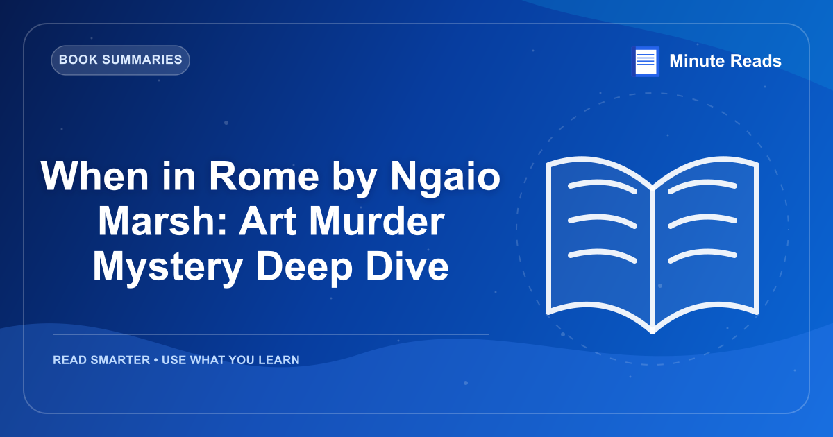 When in Rome by Ngaio Marsh: Art Murder Mystery Deep Dive — MinuteReads blog thumbnail