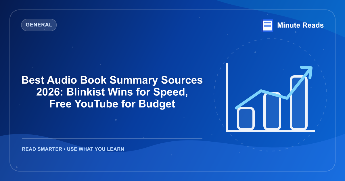 Best Audio Book Summary Sources 2026: Blinkist Wins for Speed, Free YouTube for Budget — MinuteReads blog thumbnail