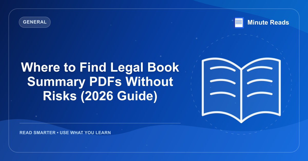 Where to Find Legal Book Summary PDFs Without Risks (2026 Guide) — MinuteReads blog thumbnail