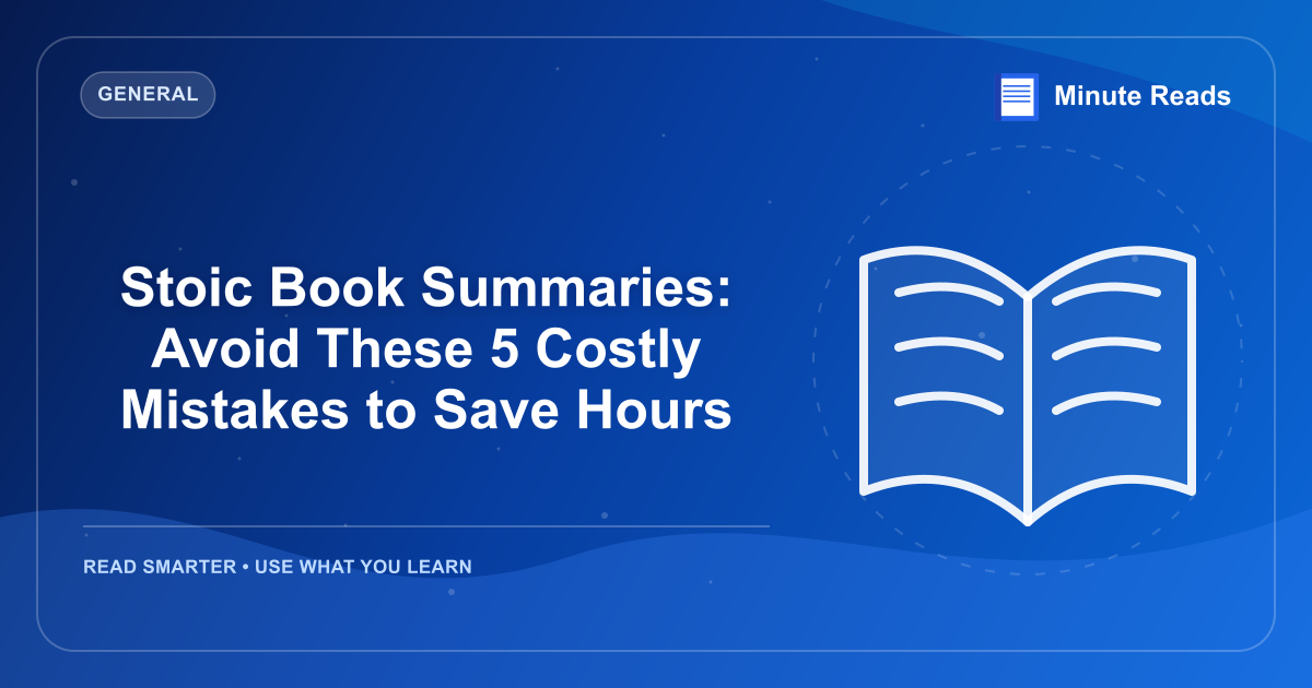 Stoic Book Summaries: Avoid These 5 Costly Mistakes to Save Hours — MinuteReads blog thumbnail
