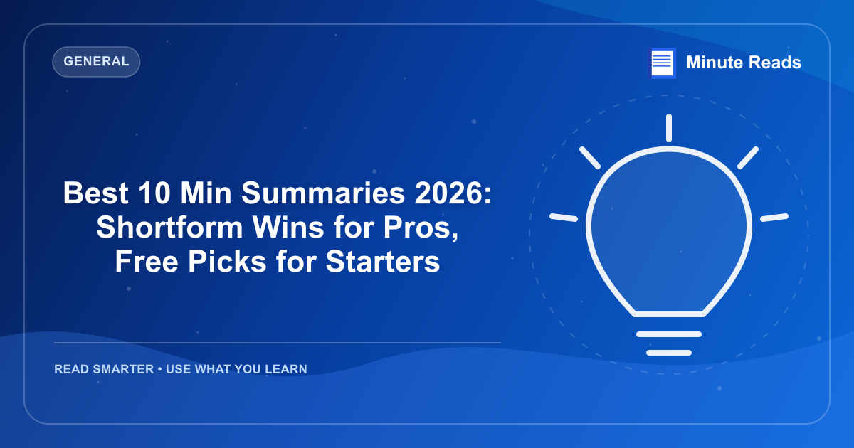 Best 10 Min Summaries 2026: Shortform Wins for Pros, Free Picks for Starters — MinuteReads blog thumbnail