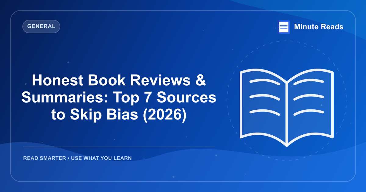 Honest Book Reviews & Summaries: Top 7 Sources to Skip Bias (2026) — MinuteReads blog thumbnail